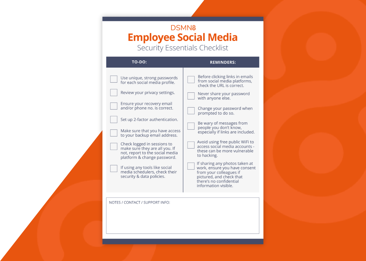 Free Employee Social Media Security Checklist | DSMN8